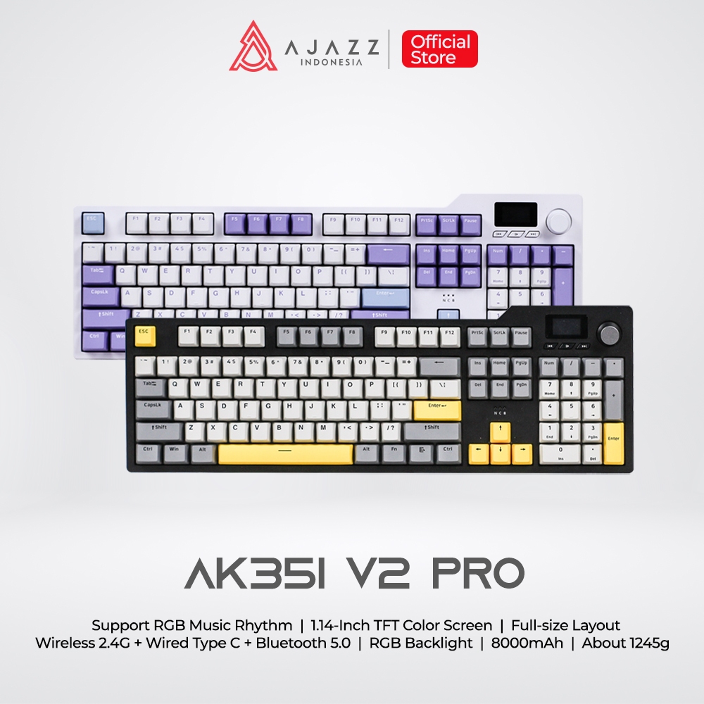 Jual Ajazz AK35i V2 PRO Full-size Mechanical Keyboard 3-Mode RGB with ...