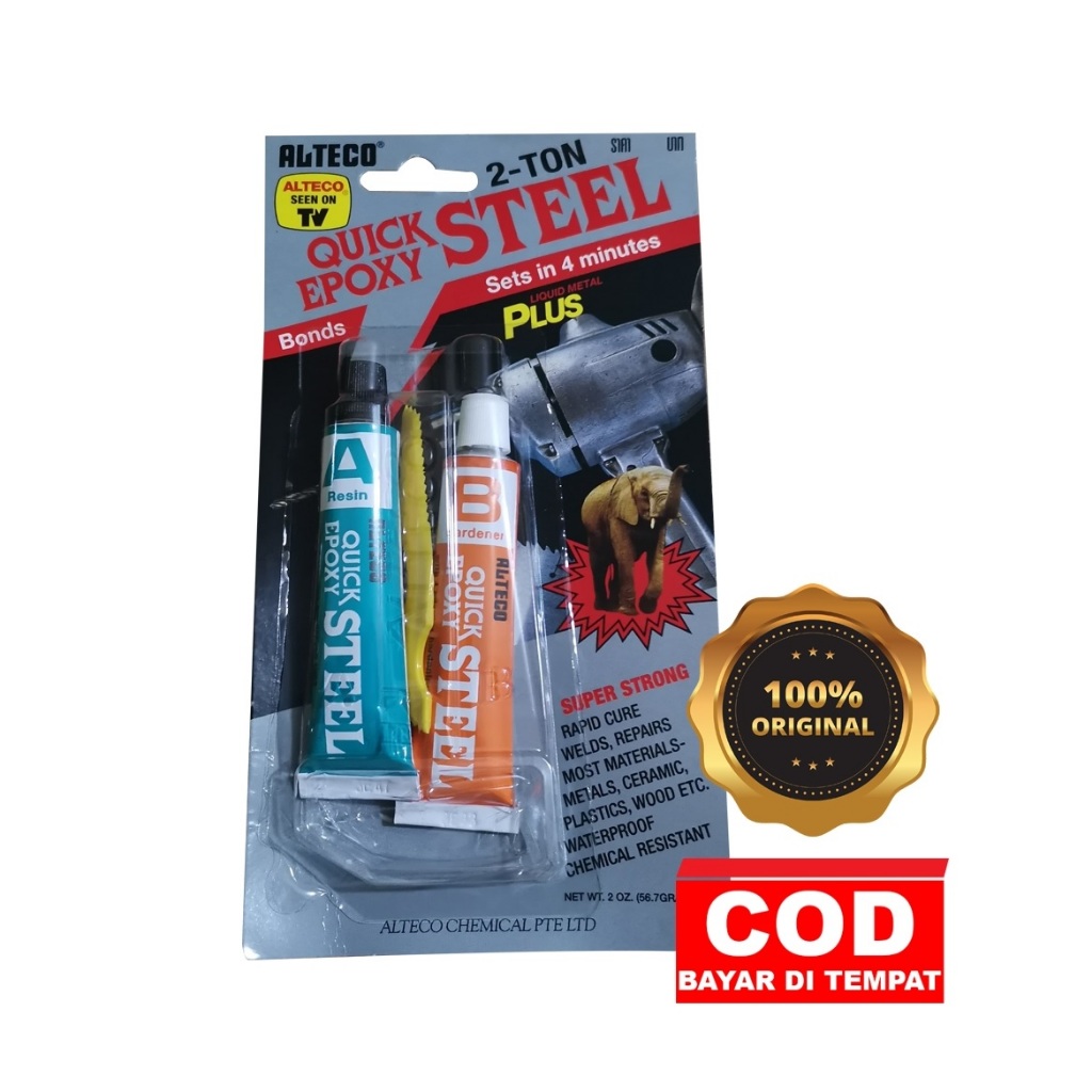 Jual lem besi/Lem besi 4 menit ALTECO 2 Ton quick epoxy Steel 56.7 g ORIGINAL | Shopee Indonesia