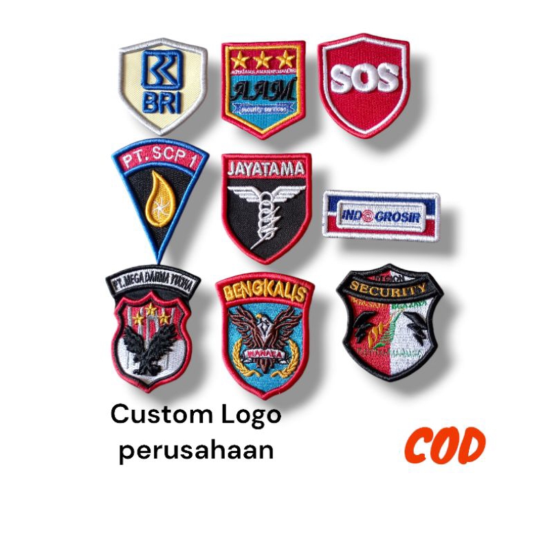 Jual custom bordir logo perusahaan timbul 3D, desain bordir logo suka ...