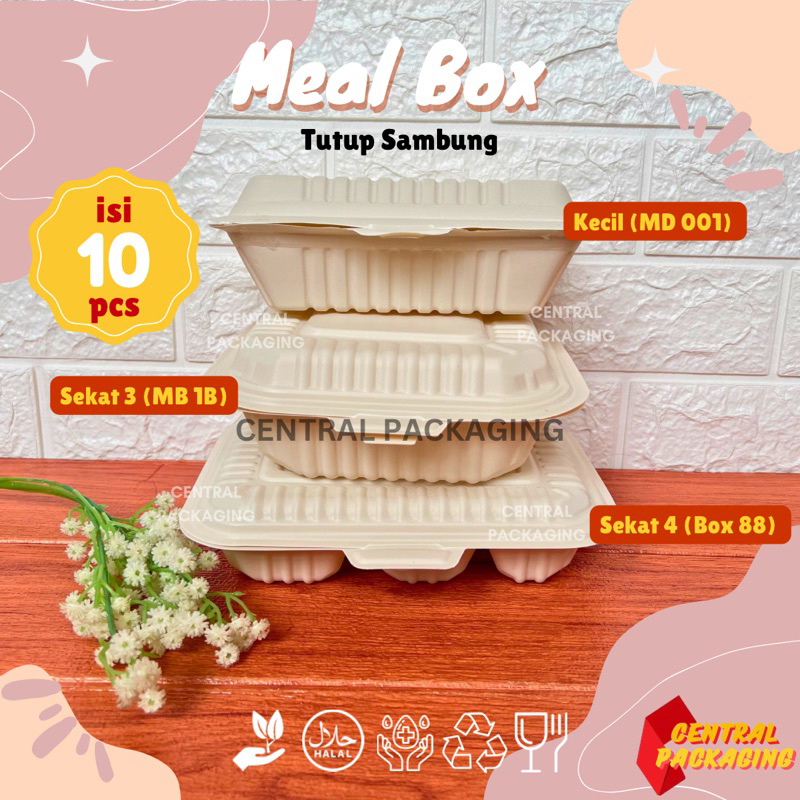 Jual MEAL BOX SEKAT WARNA CREAM / BOX SEKAT MAKANAN / MEAL BOX MB 1B ...