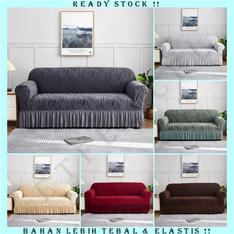 Jual ETFELICEL Sofa Cover Jacquard With Skirt/Sarung Alas Penutup Sofa ...