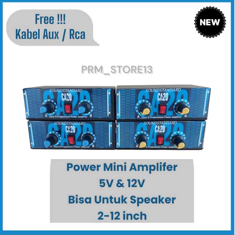 Jual power mini sound system 5v & 12v - sound miniatur amplifier 2 chanel model ca20 free kabel ...