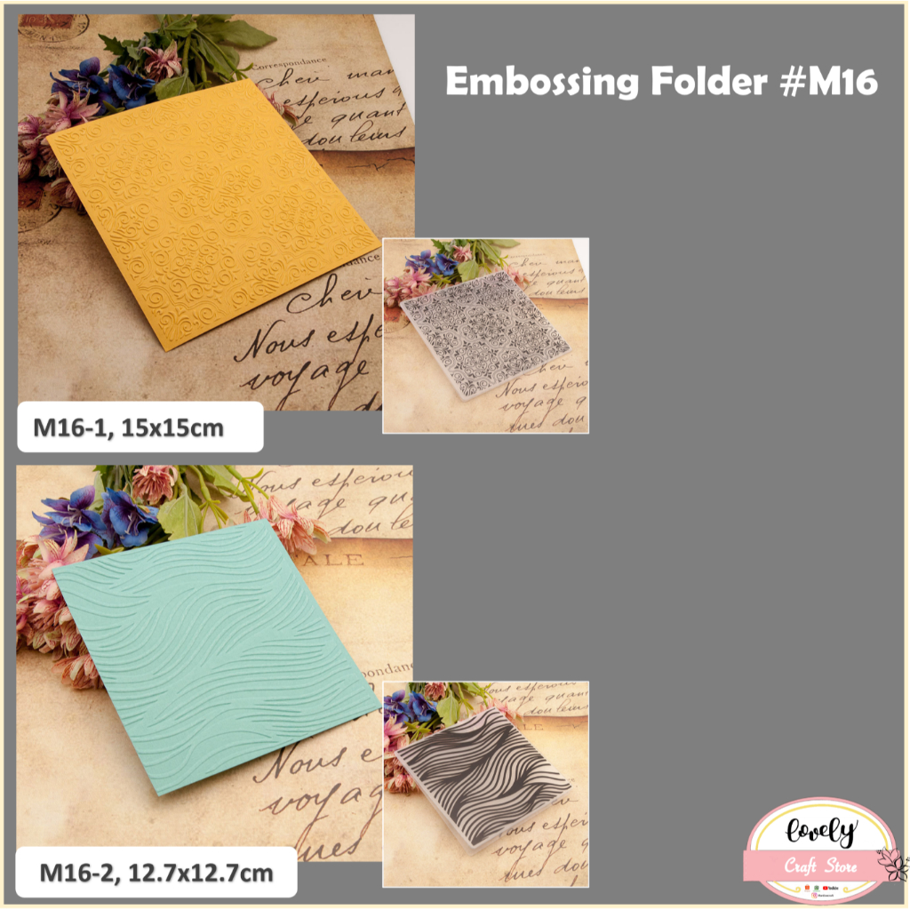 Jual LovelyCraftStore | M16 - Embossing folder Emboss Folder untuk ...