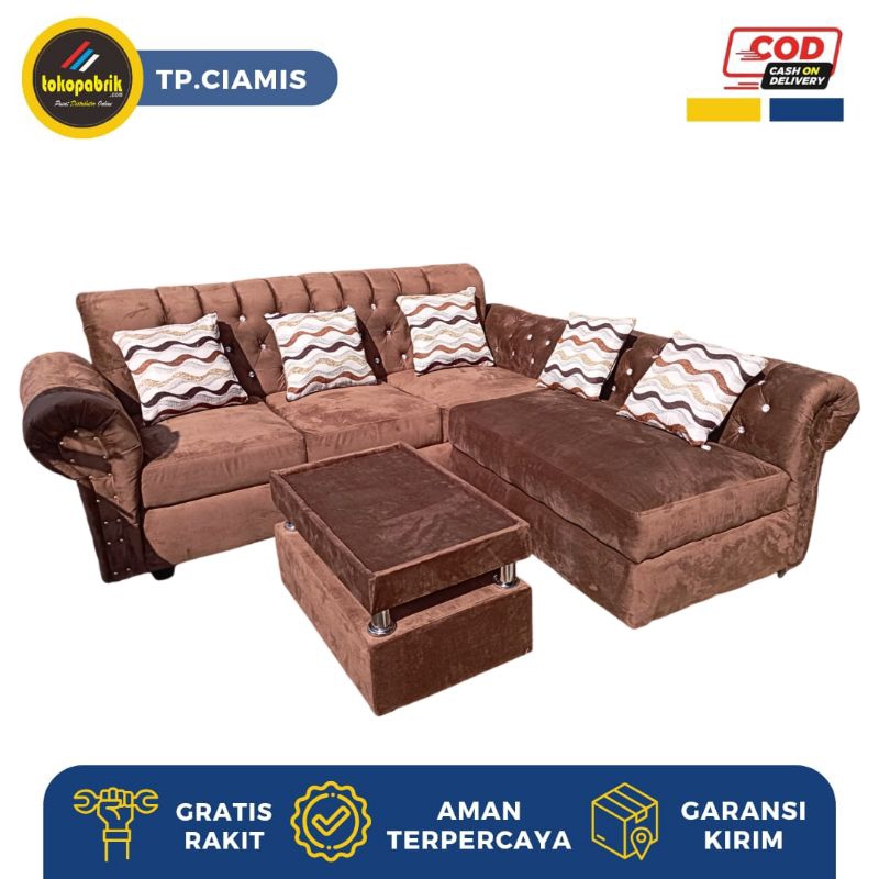 Jual Sofa l sudut Minimalis / Sofa Sancu / Sofa l putus / Kursi Tamu ...