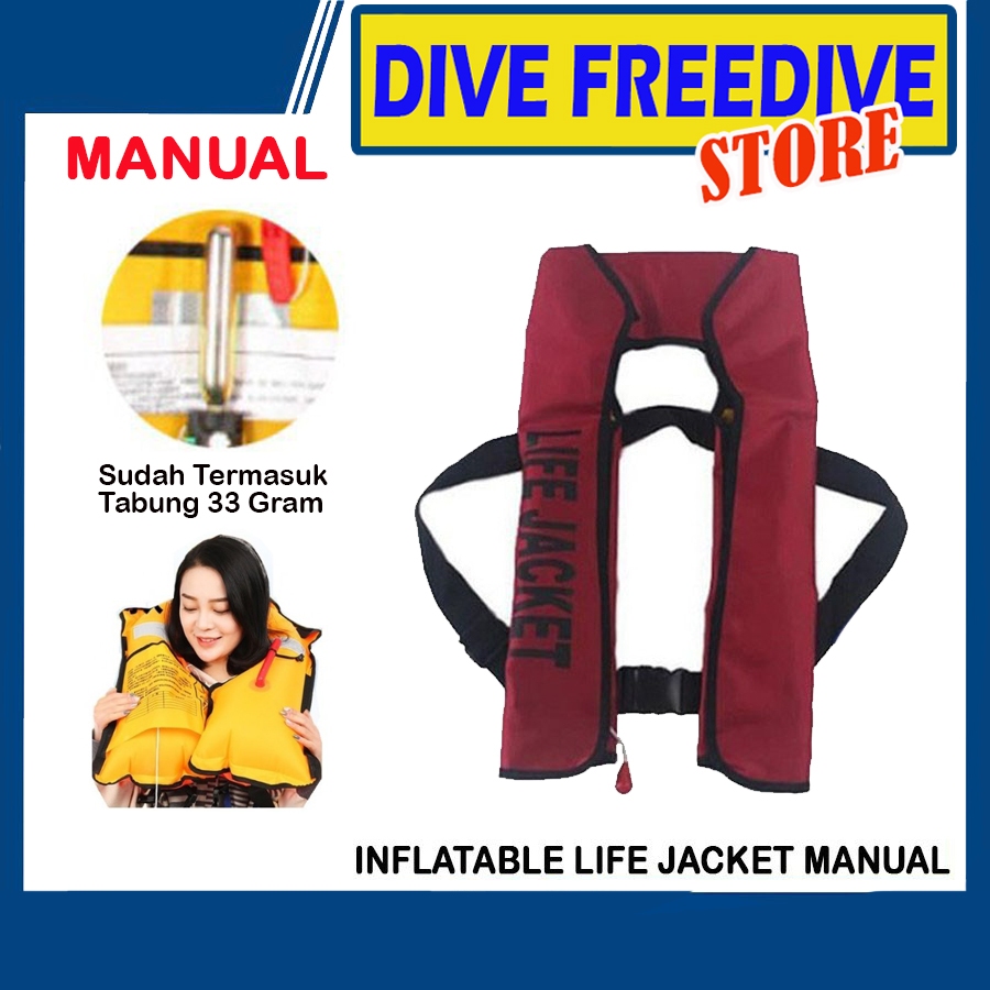 Jual Pelampung Inflatable Life Jacket Manual Seahorse Cylinder Rompi ...