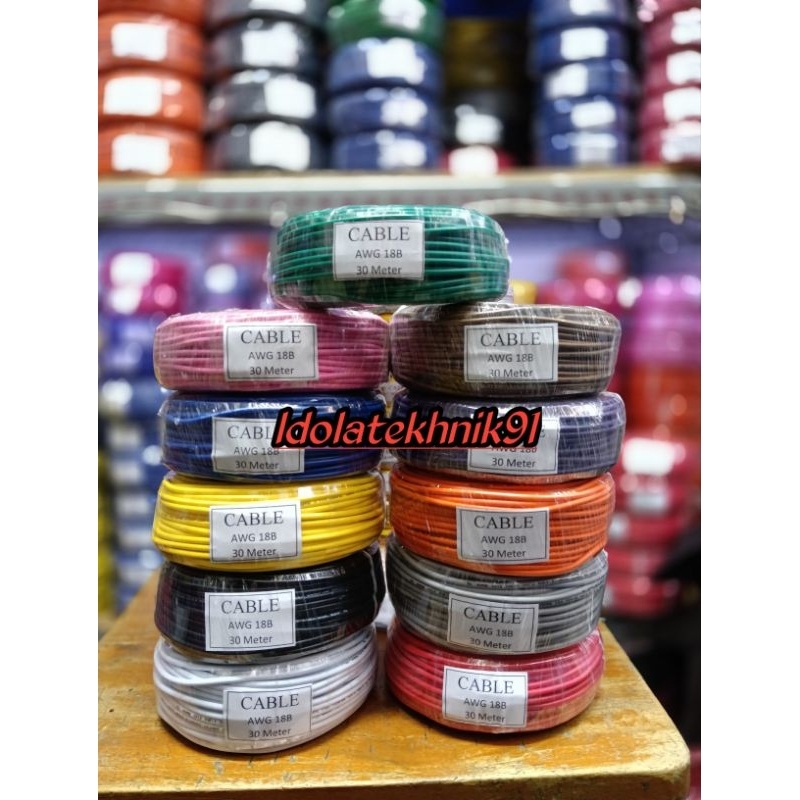 Jual KABEL AWG 18 B CABLETON 30METER/ROLL MADE IN JAPAN KABEL SERABUT AWG18B | Shopee Indonesia
