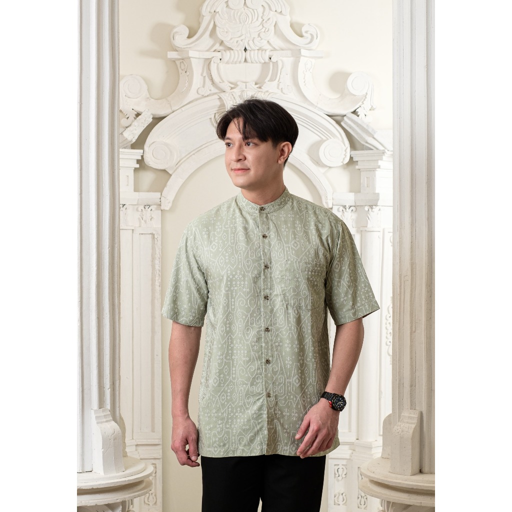 Jual Intresse Padma Nara Hijau Baju Koko Lengan Pendek | Shopee Indonesia