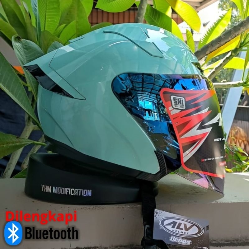Jual HELM ALV GENOS VERSI BLUETOOTH WARNA EASY GREEN | Shopee Indonesia