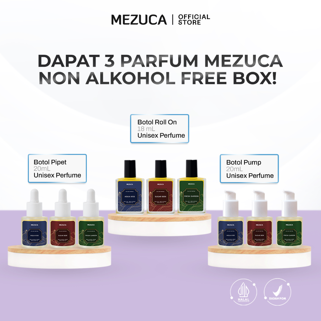 Jual Dapat 3 Parfum Mezuca Non Alkohol Series Free Box Eau de Perfume ...