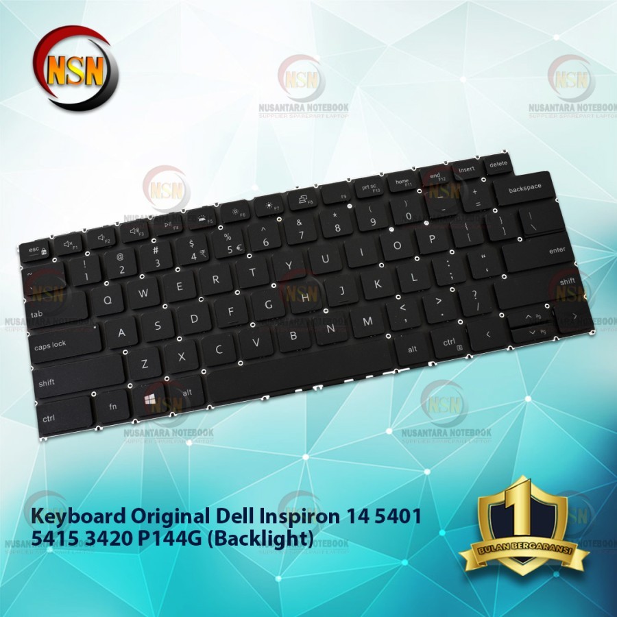 Jual Keyboard Laptop Original Inspiron 14 5401 5415 3420 P144G Black ...