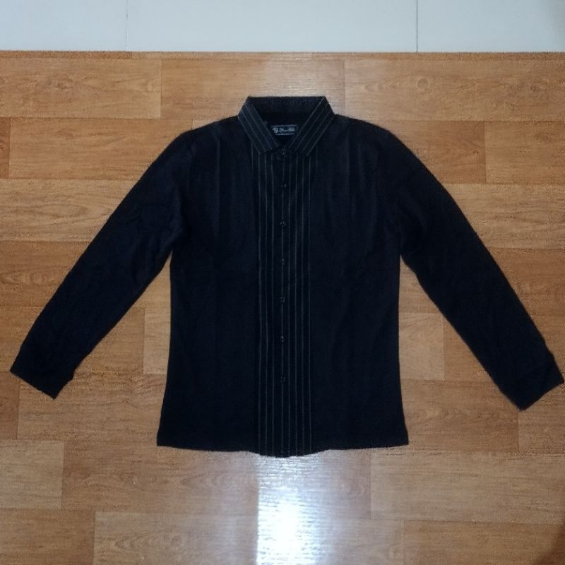 Jual Rucas Tailor “Two in One” Striped Shirt With Jacket - Black ...