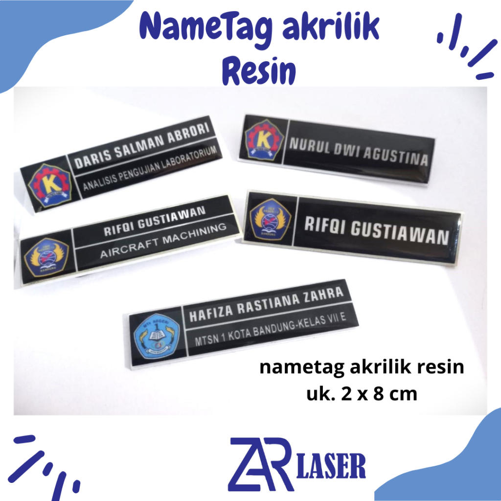 Jual Name tag Akrilik Resin / Nametag Papan nama sekolah | Shopee Indonesia