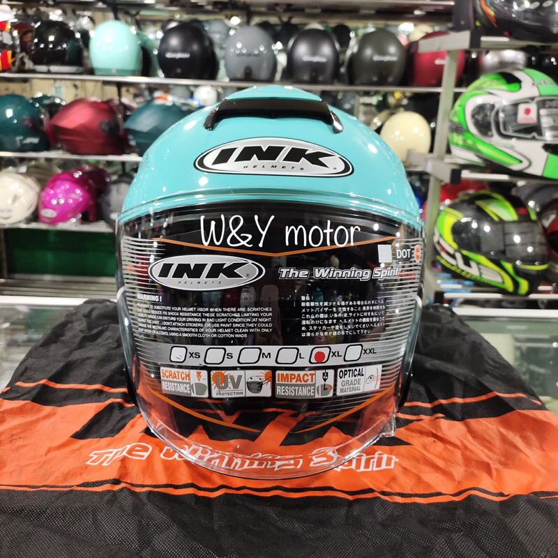 Jual Helm Half Face INK Dynamic Warna Aqua Blue / Biru Aqua | Shopee ...