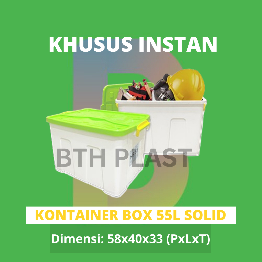 Jual BOX CONTAINER PUTIH 55 LITER + RODA - Kontainer Box / Container ...
