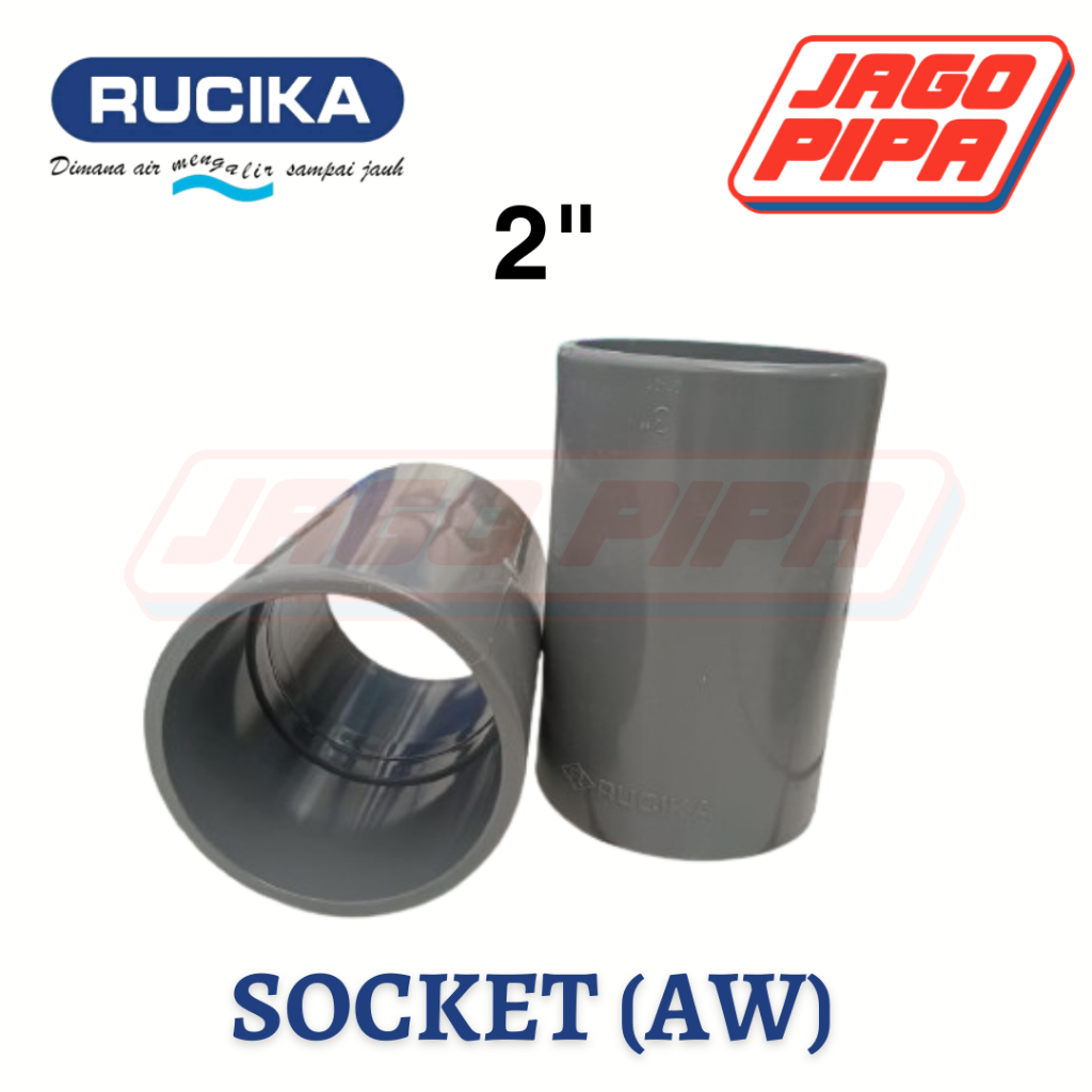 Jual Socket AW 2 Inch Rucika Sock Sok Fitting PVC 2" | Shopee Indonesia