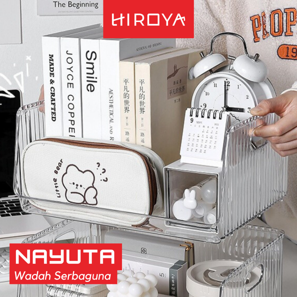 Jual 【HIROYA】NAYUTA Organizer Tumpuk Make Up Minimalis Storage Buku ...