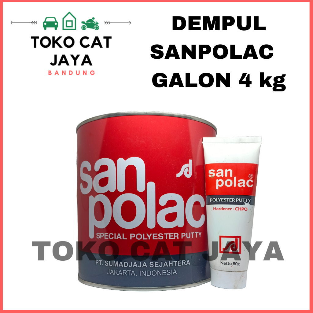 Jual Dempul SANPOLAC GALON 4kg / Dempul Plastik / Dempul kayu besi ...