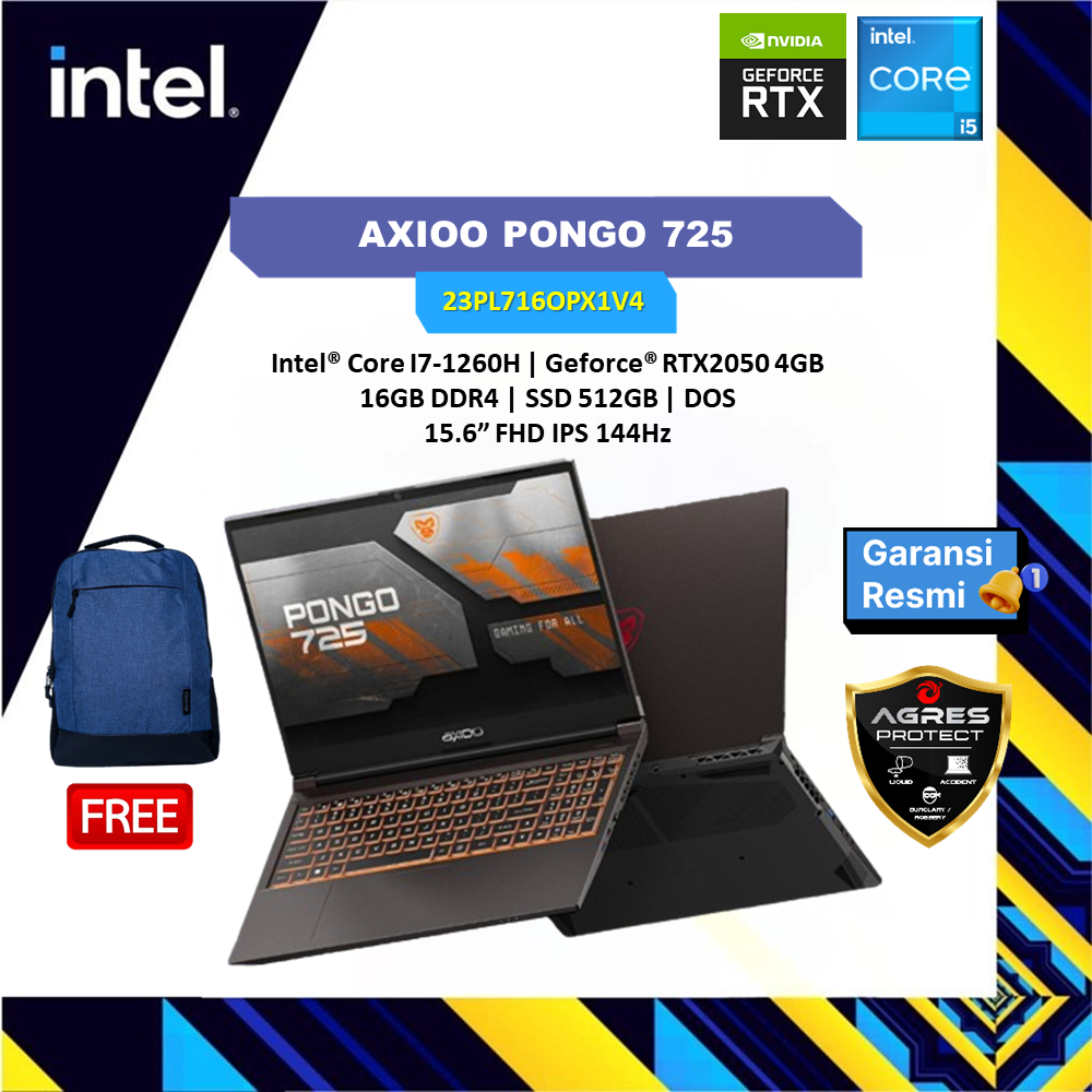 Jual Axioo Pongo 725 [ DOS ] - RTX2050 I7 12650H 16GB 512GB 15.6" FHD ...