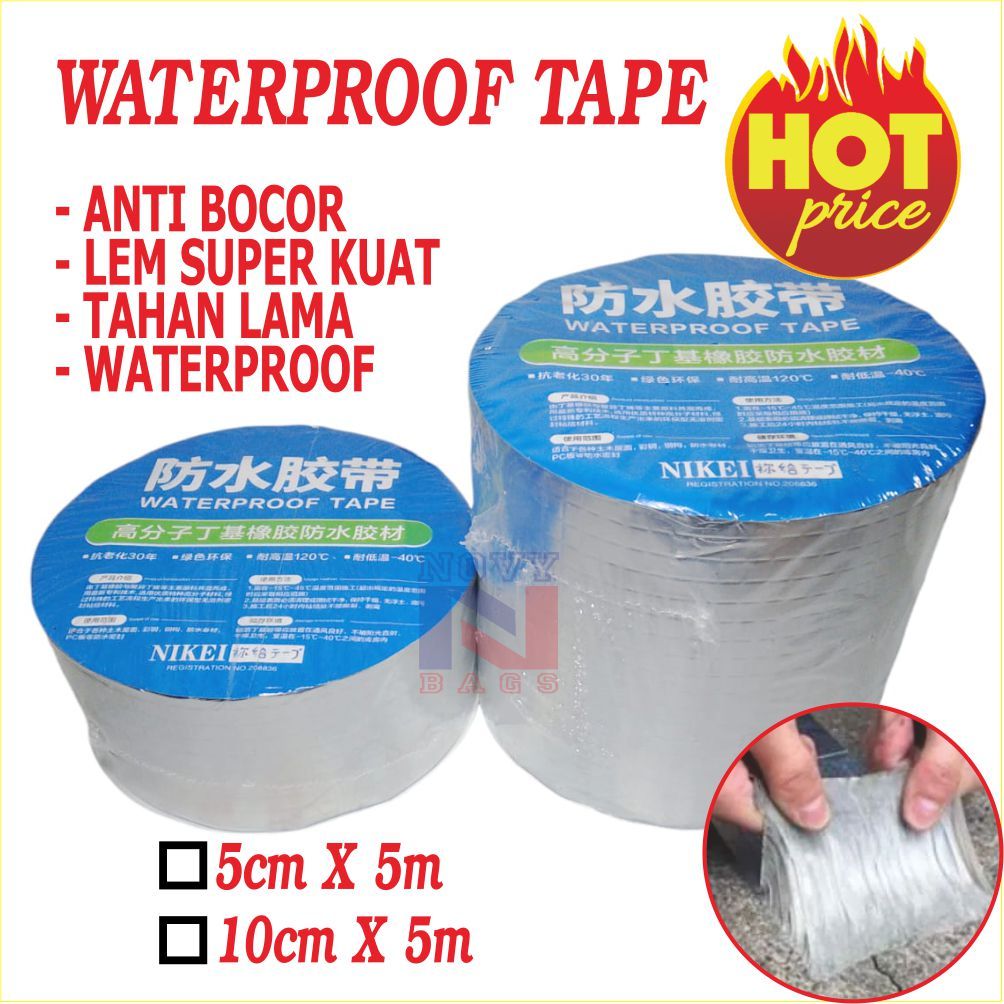 Jual Waterproof Tape Lakban Anti Bocor Lem Anti Air Alumunium Foil Butyl Super 5cm & 10cm ...