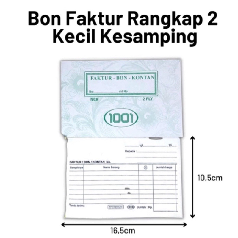 Jual Bon faktur rangkap 2 kecil samping / tegak harga PERLUSIN 12 pcs ...