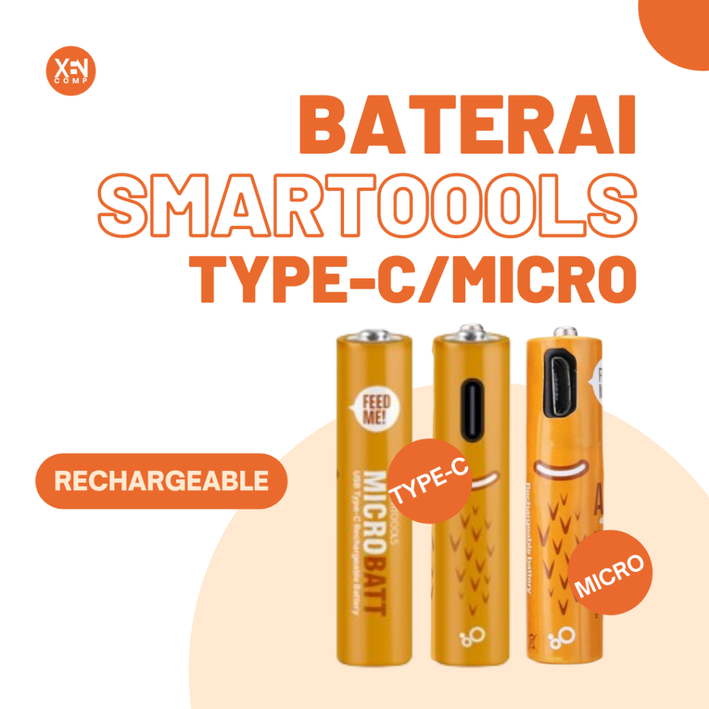 Jual Baterai Cas Isi Ulang Smartoools AAA Type-C / Micro USB 450mAh isi ...