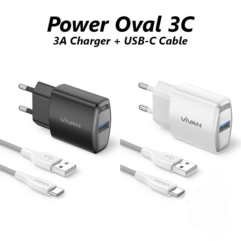 Jual Aa Vivan Power Oval 3C 18W Charger + USB-C Cable 1M Quick Fast ...