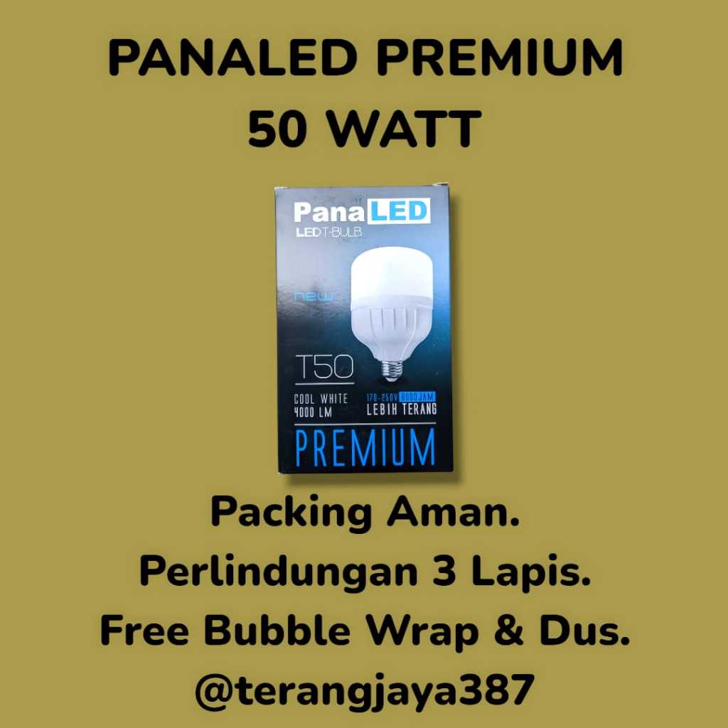 Jual Lampu Bohlam Led Putih Bulb Panaled Premium 50W Hemat Energi ...
