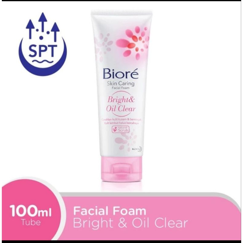 Jual Biore Skin Caring Facial Foam Bright & Oil Clear 100g | Shopee Indonesia