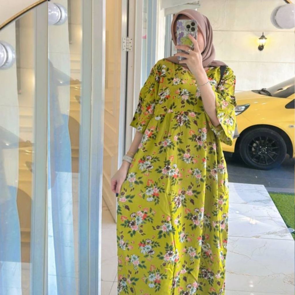 Jual Midi dress quenss Rayon Premium Jumbo Ld 120 Busui by Tukuni ...