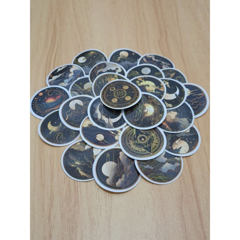 Jual Sticker Black and golden style cloud | stiker nuansa malam ...