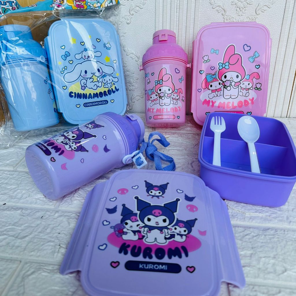 Jual Set Tempat Makan + Botol Minum / Set Tempat Makan Anak/ Tempat Makan dan Botol Anak SANRIO ...