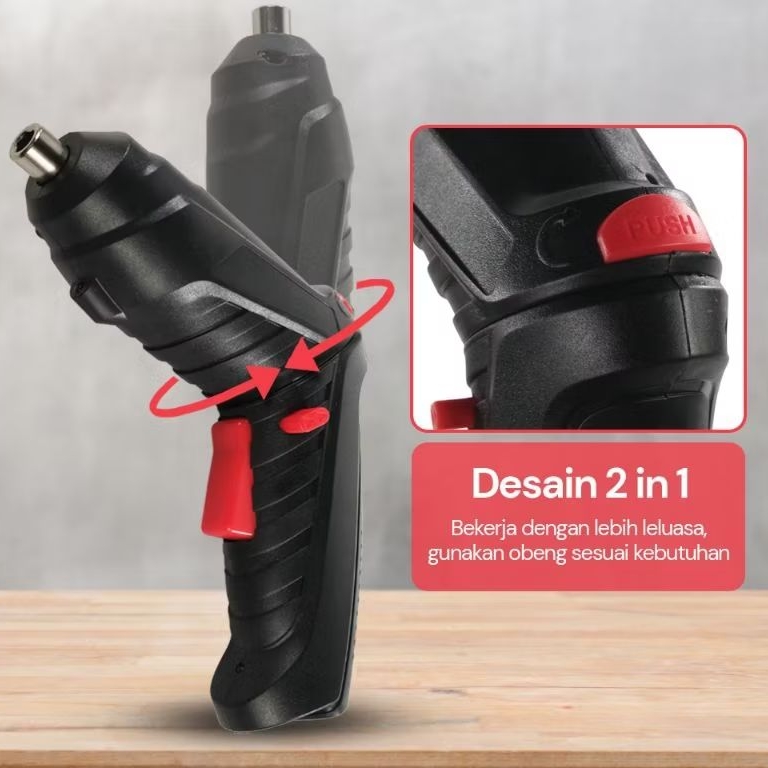 Jual Obeng Bor Listrik Cordless Screwdriver Drill 2 in 1 250RPM 1500mAh ...