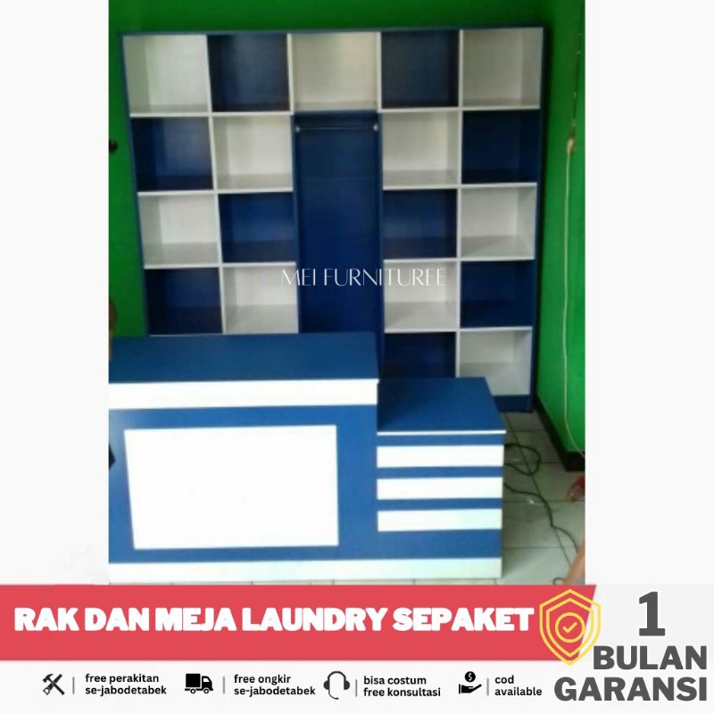 Jual Lemari rak dan meja laundry sepaket murah - Rak display Meja kasir ...