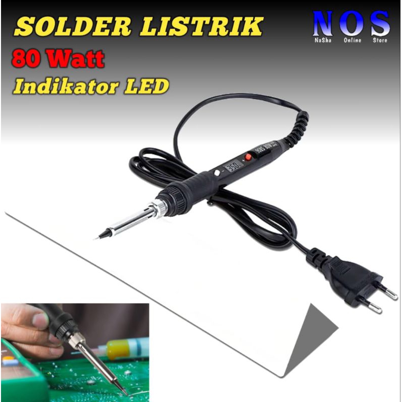Jual Solder Listrik 80W Indikator LED Electric Solder LCD Soldering 80W ...