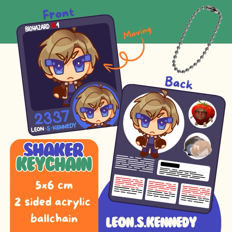 Jual resident evil 4 shaker keychain/gantungan kunci | leon s kennedy ...