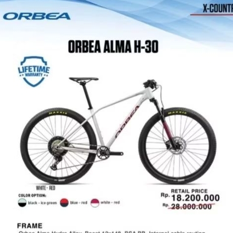 Jual sepeda gunung xc mtb orbea Alma h30 29 er 12speed | Shopee Indonesia