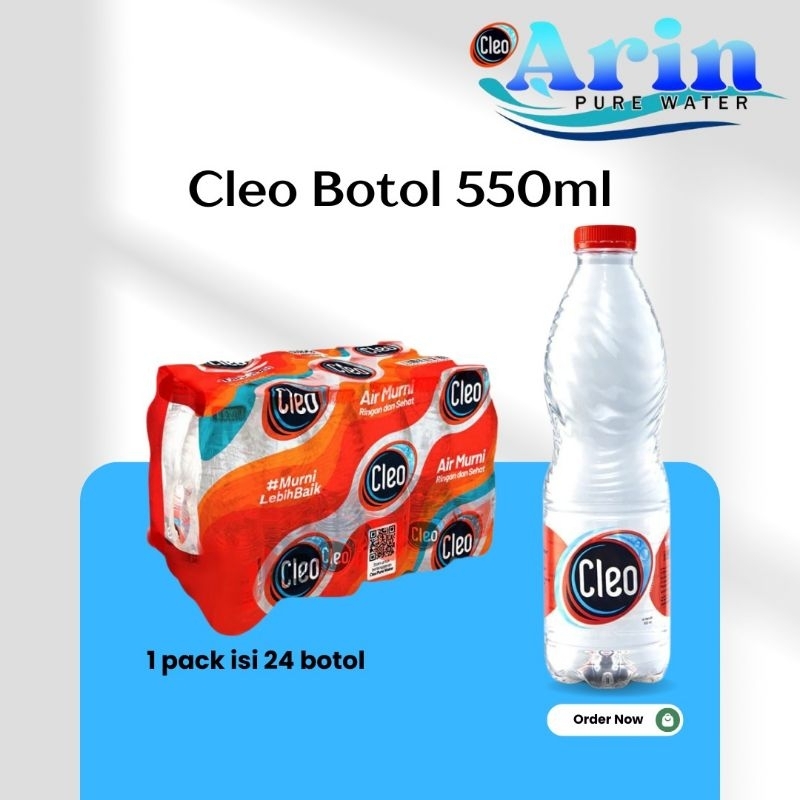 Jual Cleo Air Mineral Kemasan Botol 550ml (isi 24 botol/pack) | Shopee ...