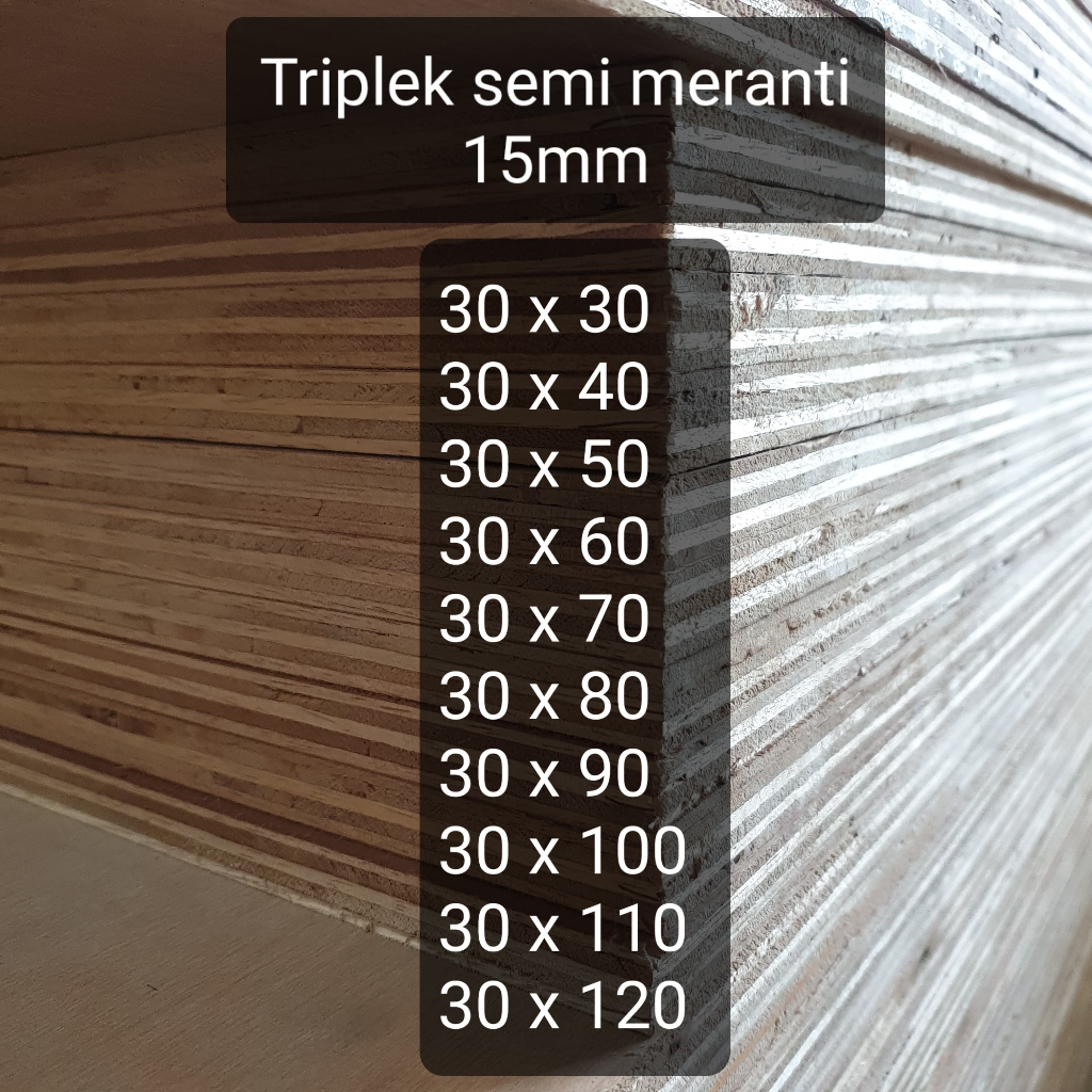 Jual Triplek custom semi meranti 15mm plywood multiplek halus 2 sisi lebar 30 cm | Shopee Indonesia