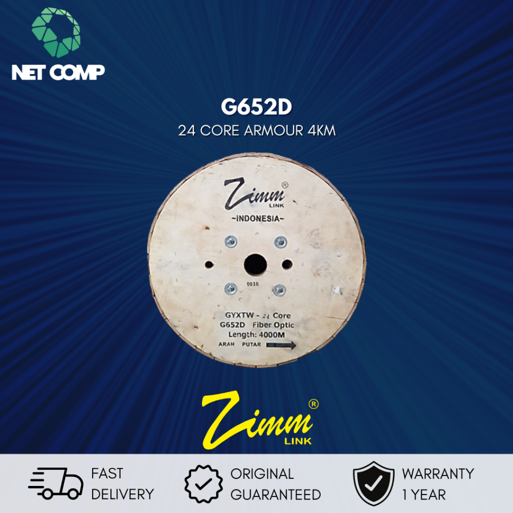 Jual ZIMMLINK GYXTW 24 Core G652D with 1 Loose Tube, FRP 2.0mm, HDPE ...