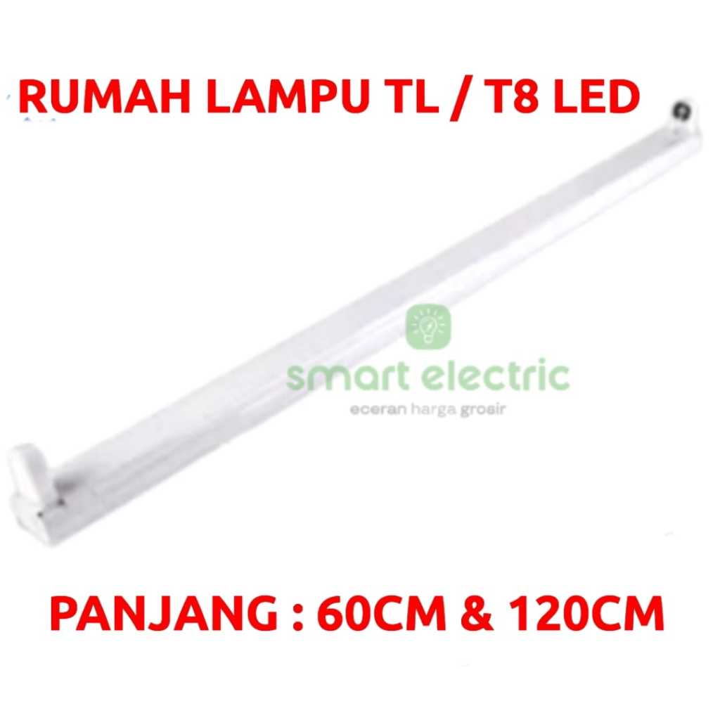 Jual Kap Lampu TL Rumah T8 LED 9W 60cm 18W 120cm Bagus Murah | Shopee Indonesia