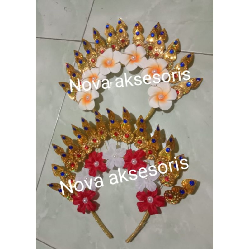 Jual bando susun tiga merah putih/bunga Kamboja/bando tari/bando simpel ...