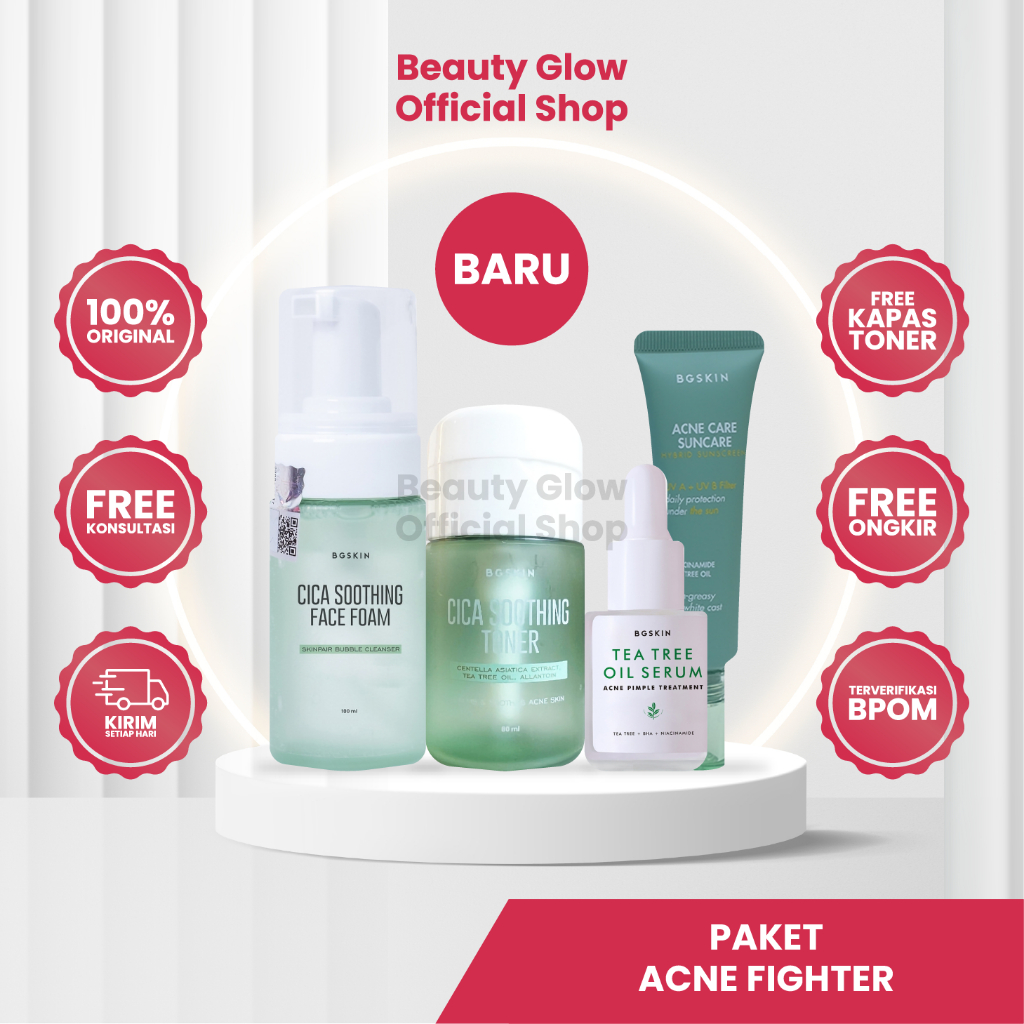 Jual BG SKIN PAKET WAJAH PAKET ACNE FIGHTER JERAWAT MERADANG / BATU ...