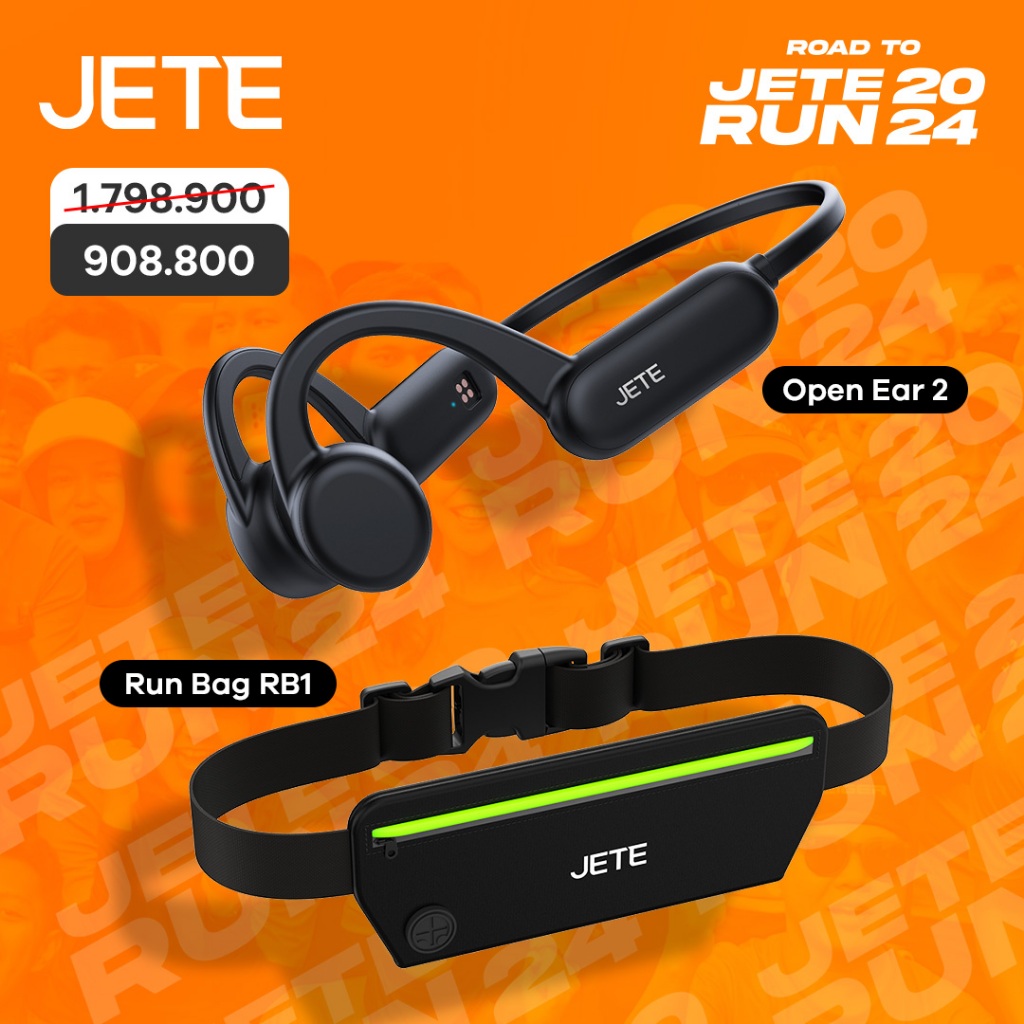 Jual Bundling Headset Bluetooth JETE Open Ear 2 Bone Conduction + Run ...
