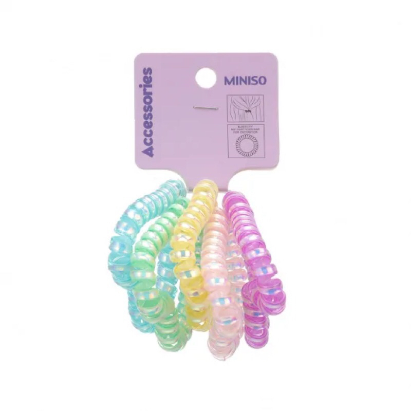 Jual Miniso Spiral Hair Tie Full color / Miniso ikat rambut spiral ...