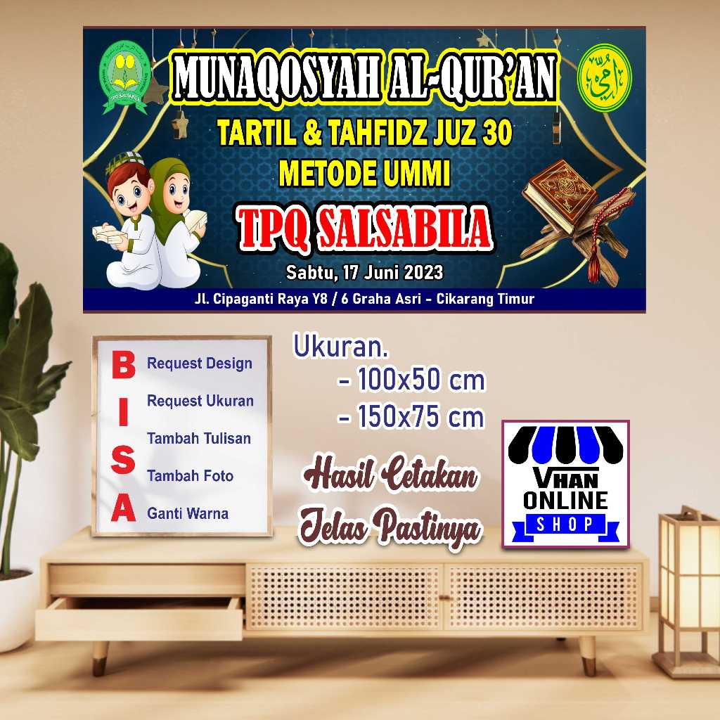 Jual Cutom Banner Spanduk MMT Untuk Pengajian Al Qur'an Bagus Keren ...