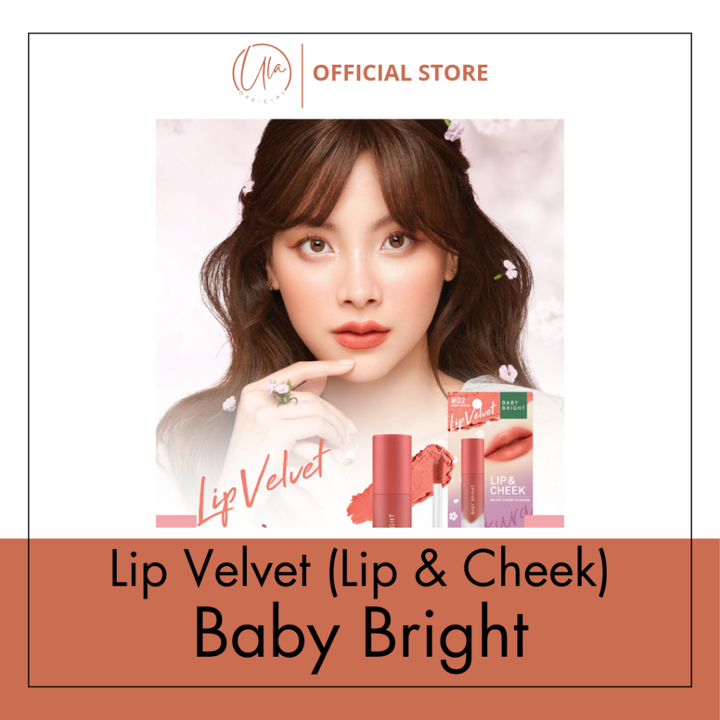 Jual ula — Baby Bright Lip Velvet Lip & Cheek Cherry Blossom | Shopee ...