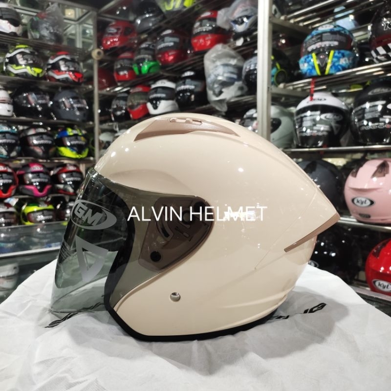 Jual Helm Half Face GM G1 Solid Cream / GM G1 polos Ivory / GM G1 ...