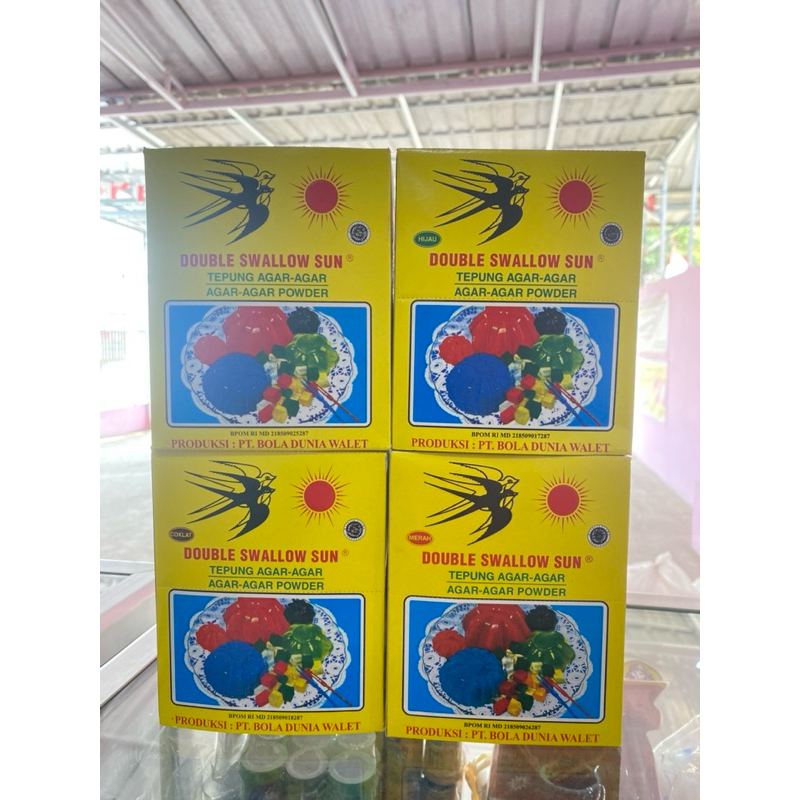 Jual [1 BOX ISI 12 PCS] AGAR-AGAR DOUBLE SWALLOW SUN BOX | Shopee Indonesia