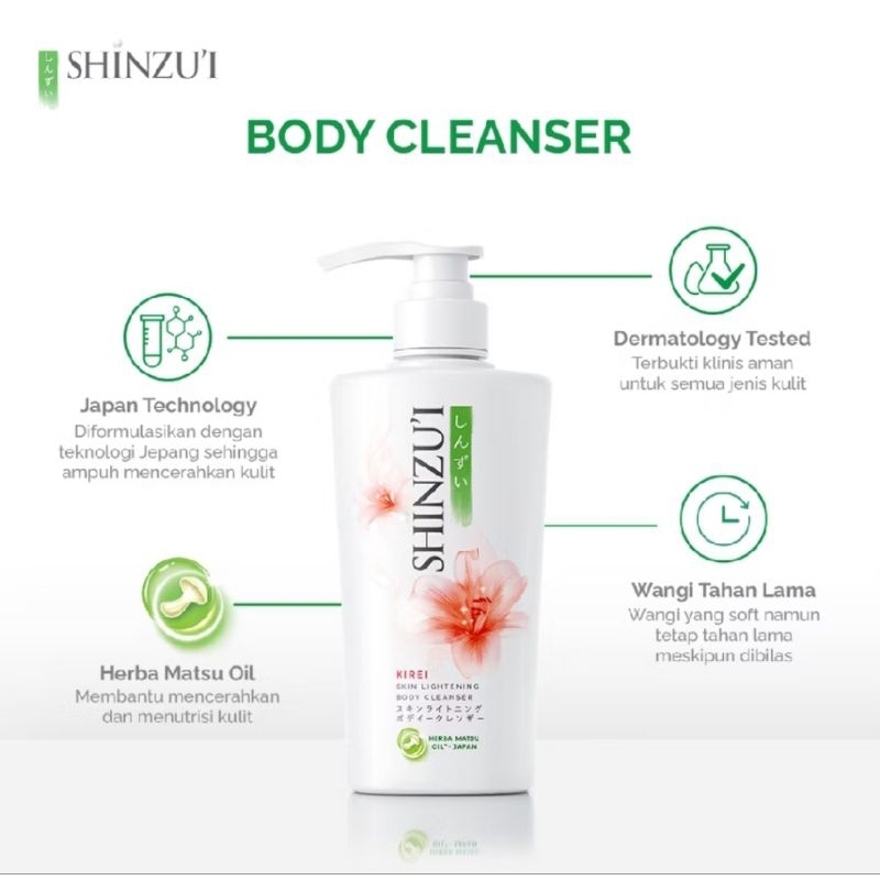 Jual SHINZU'I SHINZUI SKIN LIGHTENING BODY CLEANSER KIREI BOTOL PUMP ...