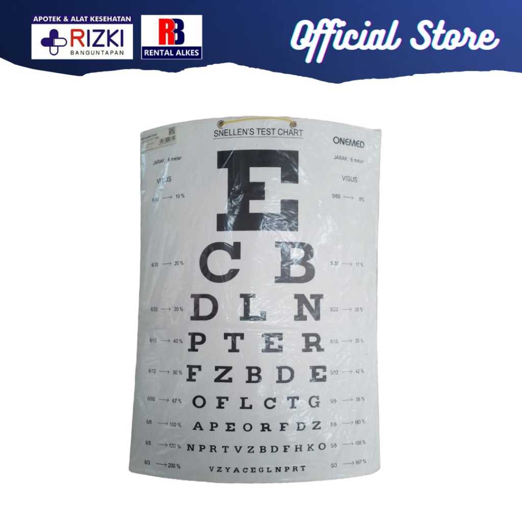 Jual SNELLEN TEST CHART ONEMED - ALAT TES PENGLIHATAN MATA / ALAT TES ...